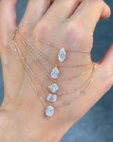 China Fancy Shape Lab Grown Diamond Necklace with DEF Color VVS-VS Clarity Excellent Cut Pendant Jewelry for sale