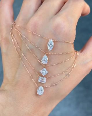 China Fancy Shape Lab Grown Diamond Necklace with DEF Color VVS-VS Clarity Excellent Cut Pendant Jewelry for sale