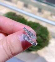 China Full Pave White Diamond Ring CVD Lab Created 1.02ct Pear Shape Snake Ring for sale