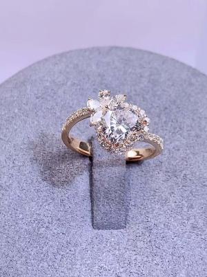 China Heart Shape 1.2ct Lab Created Colorless Diamond Ring 18K Gold AU750 for sale