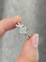 China 1.2ct Princess Cut Lab Diamond Engagement Ring 18K White Rose Gold for sale