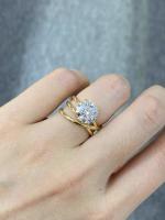 China Lab Grown Diamond Ring 18k Yellow Gold Round Cut 1ct Fashionable Jewelry for sale