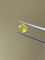 China IGI Certified Cushion Lab Grown Yellow Diamond 1ct VVS-VS Excellent Cut HPHT for sale
