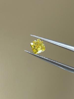 China IGI Certified Cushion Lab Grown Yellow Diamond 1ct VVS-VS Excellent Cut HPHT for sale