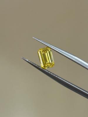 China IGI Certified Emerald Lab Grown Yellow Diamond HPHT VVS-VS Clarity Excellent Cut for sale