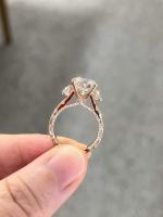 China Lab Created White Diamond 3.11ct Round Brilliant Cut F VS1 IGI Certified 18K Rose Gold Engagement Ring for sale