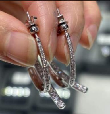 China Tassel earrings  DEF VVS Round Shape Lab Grown Diamonds PT950 for sale