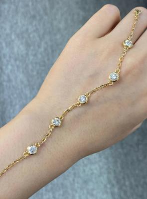 China 2.53ct DEF VVS Round Lab Grown Diamond Bubble Bracelet in 18K Gold - Custom Jewelry with 7-10 Day Delivery for sale