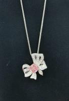 China 2.31ct Cushion Light Pink Lab Grown Diamond Necklace VS1 Clarity 18K White Gold for sale