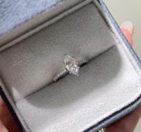 China 1.213ct Marquise Lab Grown Diamond Ring E VVS2 18k White Gold for sale