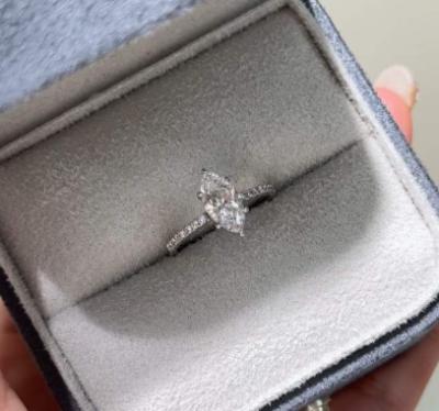 China 1.213ct Marquise Lab Grown Diamond Ring E VVS2 18k White Gold for sale