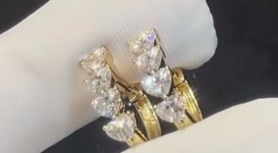 China 1.845ct Heart Shape Lab Grown Diamond Earrings DEF VVS Clarity Pt950 for sale