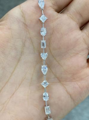 China 6.48-10.52ct Lab Grown Diamond Bracelet DEF VS Special Shape 18K White Gold for sale