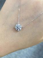 China 1ct Round DEF VVS Lab Grown Diamond Necklace PT950 for sale