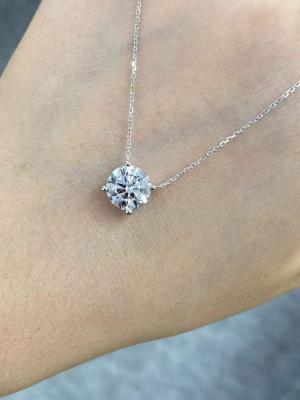 China 1ct Round DEF VVS Lab Grown Diamond Necklace PT950 for sale