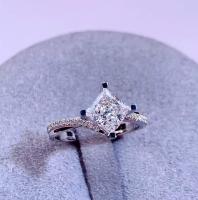 China 1.09ct Princess Cut Lab Grown Diamond IGI Certified 18K White Gold Ring VVS Clarity D Color for sale