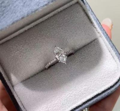 China 1.213ct Marquise Lab Grown Diamond Ring E VVS2 18k White Gold for sale