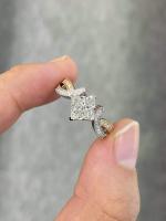China 1.2ct Princess Cut Lab Diamond Engagement Ring 18K White Rose Gold D VVS for sale