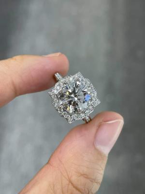 China IGI Certified Lab Grown Diamond Ring 1ct Round E VS1 Excellent Cut Engagement Wedding Jewelry for sale
