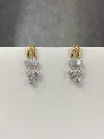 China 2.08ct Round Lab Grown Diamond CVD Star Earrings 18K White Rose Gold DEF VVS for sale