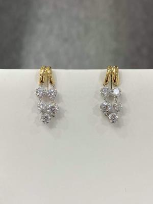 China 2.08ct Round Lab Grown Diamond CVD Star Earrings 18K White Rose Gold DEF VVS for sale