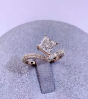 China 1.06 CT Princess Lab Grown Diamond Ring D VVS Clarity 18K Yellow Gold for sale