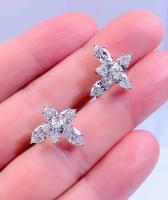 China 4.24ct Marquise Pear Lab Grown Diamond Butterfly Earrings DEF VVS 18K White Gold for sale