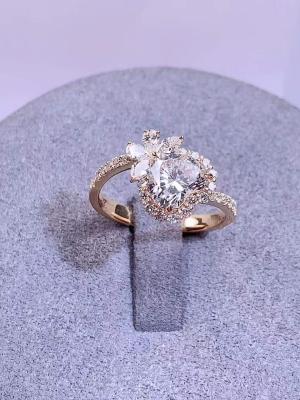 China 1.2ct Heart Shape Diamond Ring DEF VVS Lab Grown Diamonds 18K Gold for sale