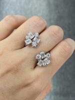 China 4.32ct Lab Grown Diamond Earrings Round Emerald DEF VVS 18K White Gold for sale