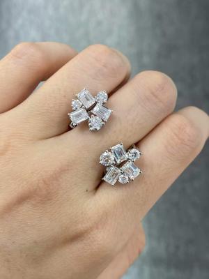 China 4.32ct Lab Grown Diamond Earrings Round Emerald DEF VVS 18K White Gold for sale