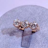 China 1.44ct Round Shape Double Diamond Ring DEF VVS Lab Grown Diamonds 18K Gold for sale