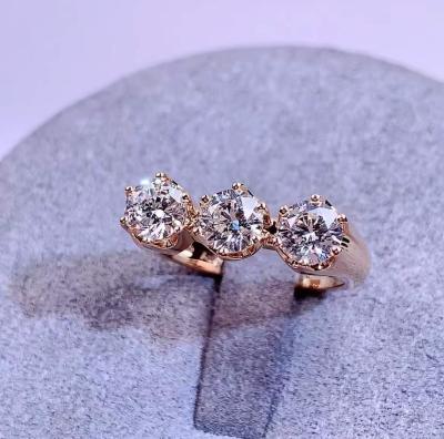 China 1.44ct Round Shape Double Diamond Ring DEF VVS Lab Grown Diamonds 18K Gold for sale