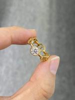 China 0.6ct Round Shape Diamond Bubble Ring DEF VVS Lab Grown Diamonds 18K Gold for sale