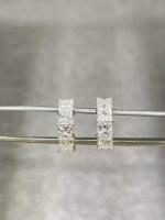 China 4.158ct Princess Lab Grown Diamond Earrings DEF VVS Clarity 18K White Gold for sale