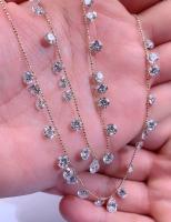 China 1.01ct Round and Pear Shaped Lab Grown Diamond Pendant D VVS 18K Gold for sale
