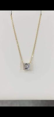 China 1.01ct Asscher Lab Grown Diamond Pendant D VVS Clarity 18K Gold for sale