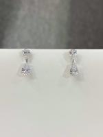 China 1.678ct Double Pear Shaped Lab Grown Diamond Earrings D VVS Clarity 18K White Gold for sale