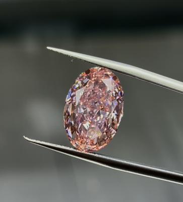 China 10 Carat Fancy Intense Pink Oval Lab Grown Diamond IGI Certified VS1 Clarity Excellent Cut for sale