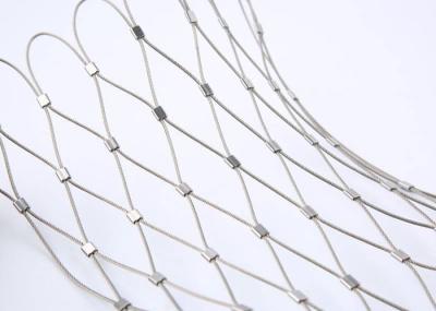 China Ferrule Type Stainless Steel Wire Rope Mesh For Aviary Zoo Enclosure for sale