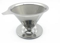 China 2 Cups 115 Silver 304 Stainless Steel Pour Over Coffee Cone Shape 115*102*83 Size for sale