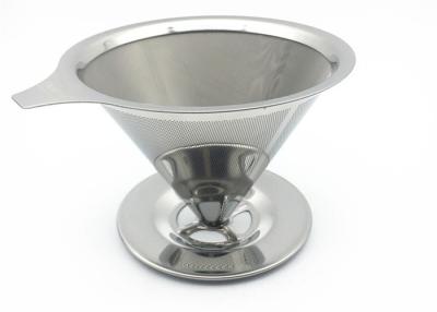 China 2 Cups 115 Silver 304 Stainless Steel Pour Over Coffee Cone Shape 115*102*83 Size for sale