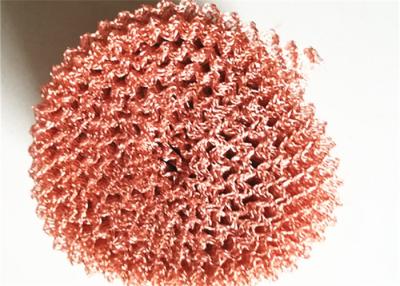 China Customized Knitted Stainless Steel Mesh , Wire Rope Netting Pure Red Copper Material for sale