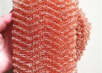 China Customized Knitted Stainless Steel Mesh , Wire Rope Netting Pure Red Copper Material for sale