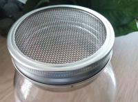 China 16oz 30oz Glass Wide Mouth Mason Jars Stainless Steel Sprouting Mesh Lid for sale