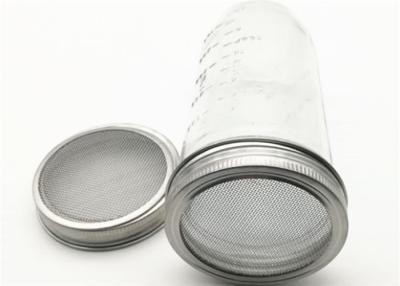 China Wide Mouth Mason Jar Mesh Lid / Stainless Steel Sprouting Lids For Sprouting Seeds for sale