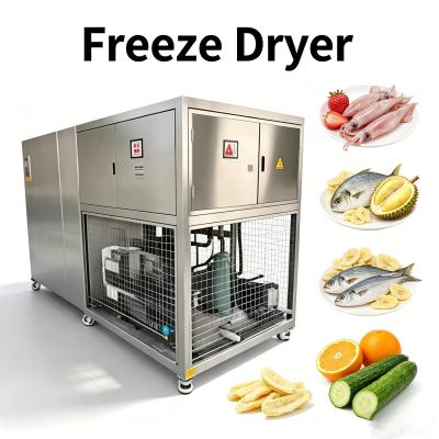 China Food-grade 304 Stainless Steel Food Vacuum Freeze Dryer Capacity 100kg batch Air-Cooled Cooling Method Ensuring Food Safety for sale