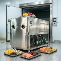 China Air Cooling Vegetable Freeze Dryer Featuring PLC Control System Ensuring Freeze Dried Vegetables with Minimal Processing Time for sale