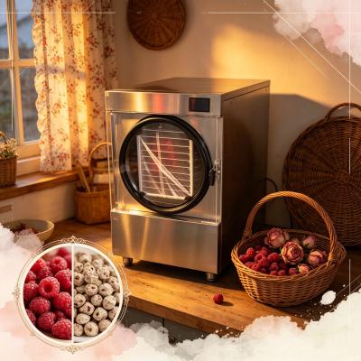 China Electric Heating Home Freeze Dryer SUS304 Stainless Steel 220V1PH5060HZ Suitable for Food Preservation and Laboratory for sale