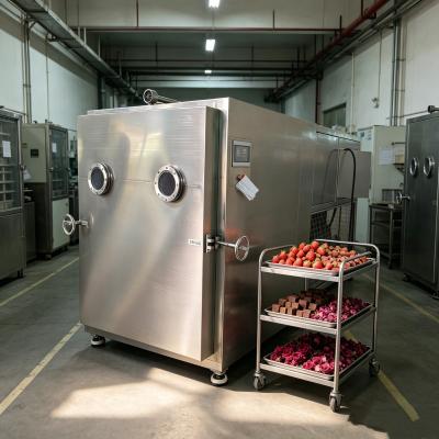 China Electric Heating Silicon Vegetable Freeze Dryer Chamber Size 1800 1700 1300mm Overall Size 3800 1700 2000mm Designed for Freeze Drying Processes for sale