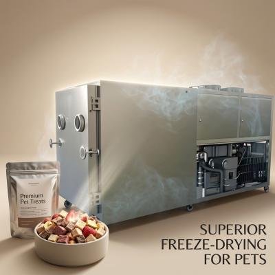 China 100kg Batch Pet Food Freeze Dryer Machine Industrial Vacuum Lyophilizer for Raw Meat Treats Drying for sale